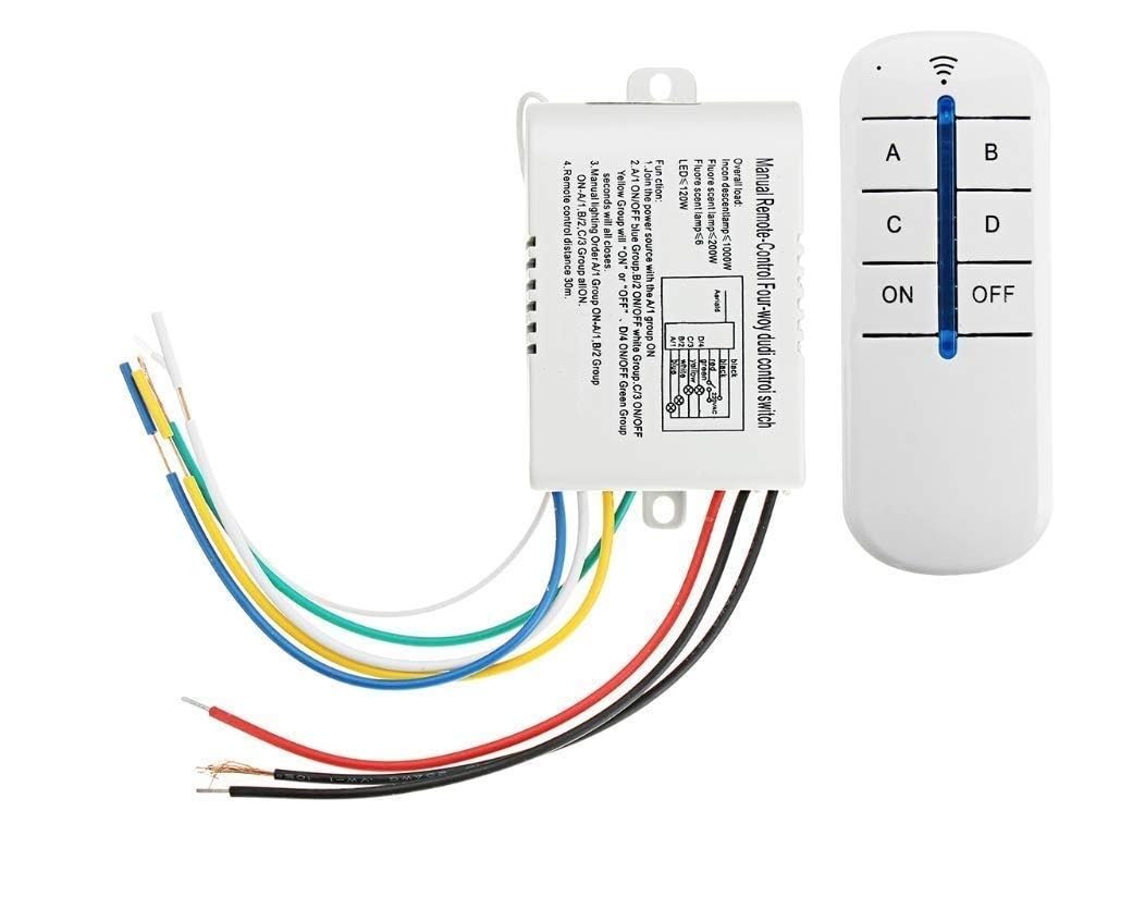 Shockley 4-Way Digital Switch ON/Off 220V-240V Light Digital RF Remote ...