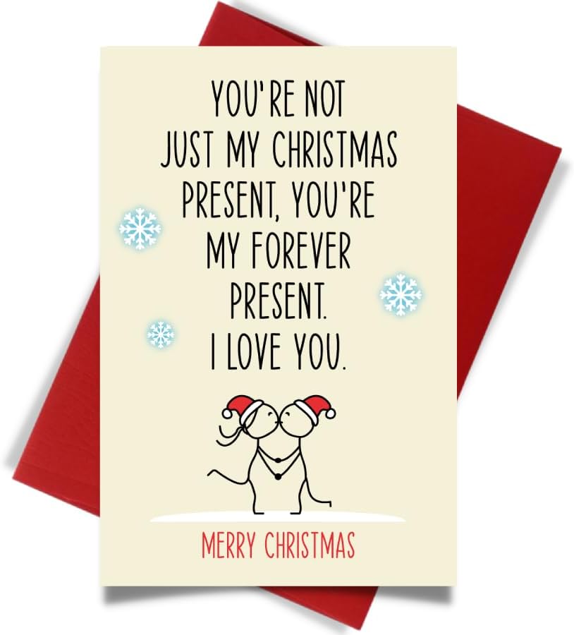 Cheerin Christmas Card with Envelope - Funny Romantic Xmas Card - Love ...