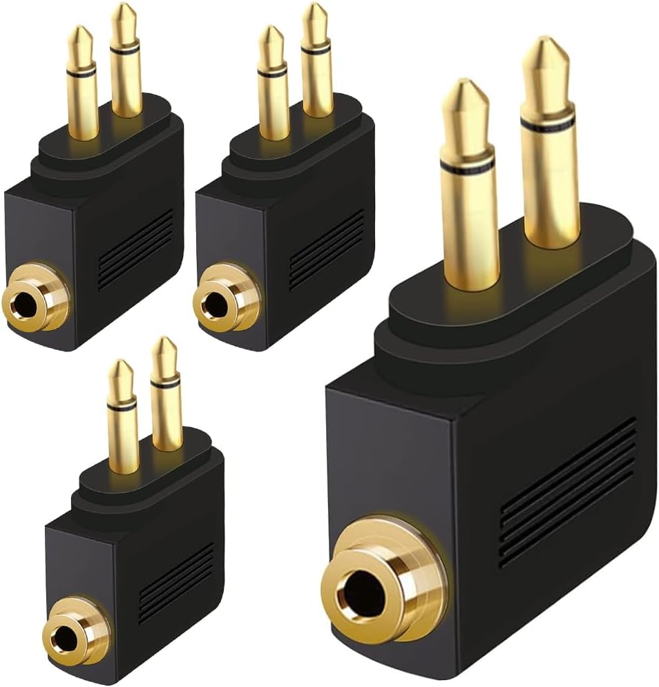 [4 Pack] T Tersely Airplane Headphone Audio Adapter, for Audio Jack to ...