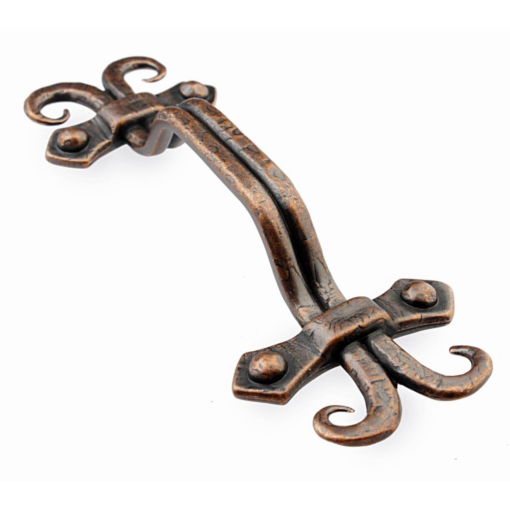 khtumeware 10 Pack Rustic Antique Copper Cabinet Pulls 3-3/4" Hole ...