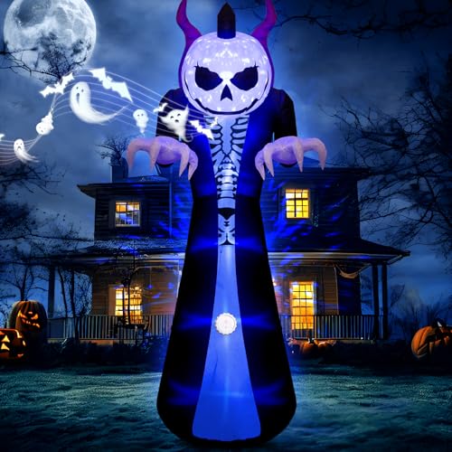 Elegear 10FT Outdoor Halloween Inflatables Grim Reaper Ghost with ...
