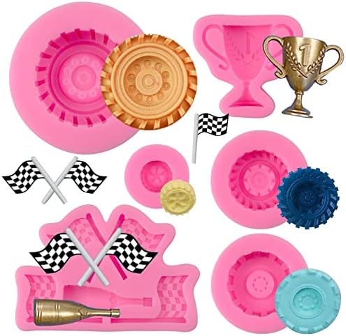 Amazon.com: HengKe 2 Pieces 5 Car and Sports Car Shape Silicone Molds ...