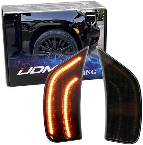 Amazon.com: iJDMTOY Smoked Lens Amber Double-Stripe LED Front Wheel ...