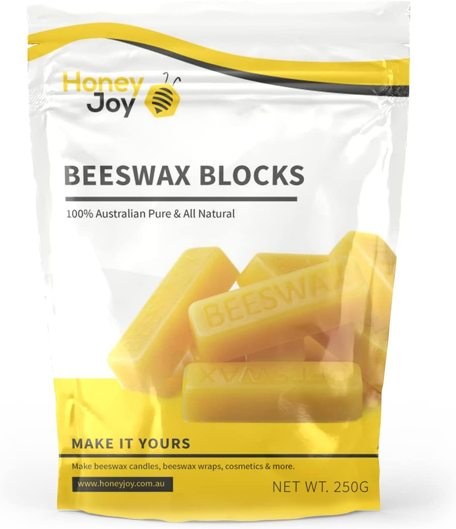 Honey Joy Beeswax Blocks (250g) – 100% Australian, Beeswax Sticks (20 ...