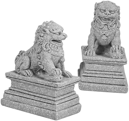 Wealth Porsperity Pair of Fu Foo Dogs Guardian Lion Statues Traditional ...
