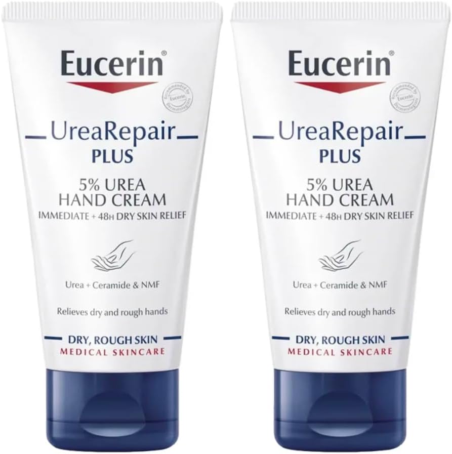 Amazon.com : Eucerin Repairing Hand Cream 5% Urea 2 x 75ml : Eucerin ...