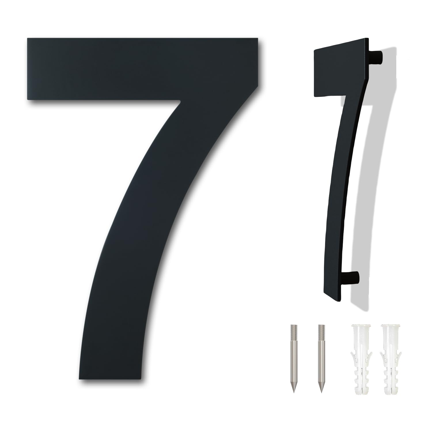 Large Brushed Modern House Number -8 Inch 203mm Height Black, Made of ...