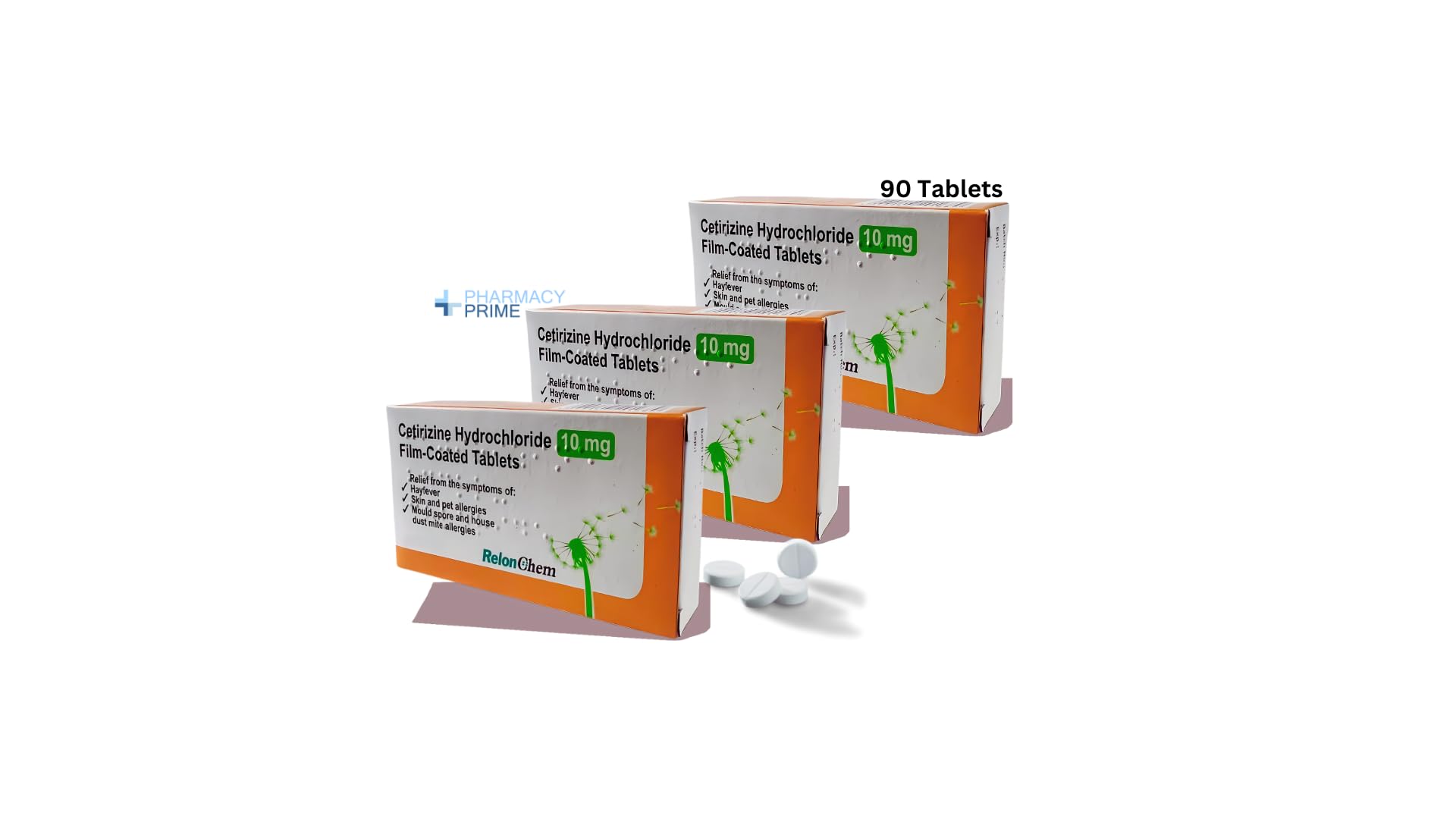 Cetrizine Allergy 10mg Film-Coated 30 Tablets Pack of 3 (Allacan ...