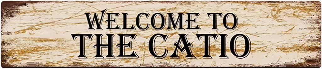 Amazon.com: UNBARD Welcome to The Catio Sign Vintage Metal Sign Retro ...