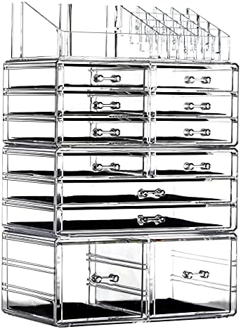 Amazon.com: Cq acrylic Clear Makeup Storage Organizer Drawers Skin Care ...