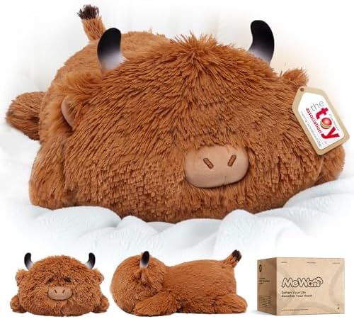 Mewaii Cute Cow Plush Pillow, Kawaii Plushies Highland Cow Stuffed Toys ...