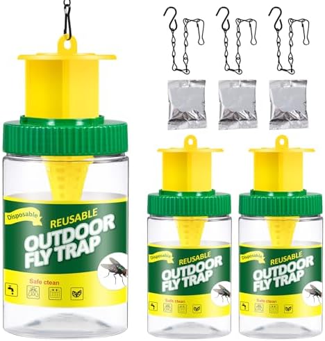 Amazon.com : Fly Traps Outdoor Hanging, 2 Pack Solar Fly Trap with ...