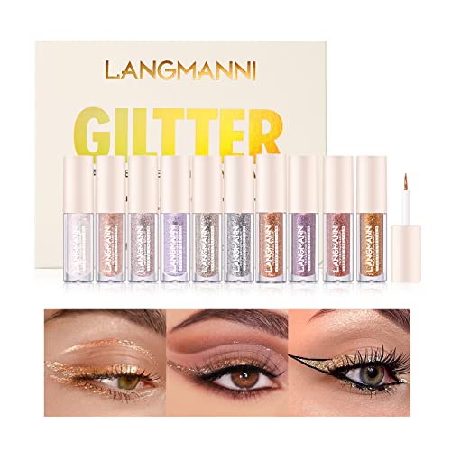 Snapklik.com : 10 Colors Liquid Glitter Eyeliner Set, Metallic Shimmer ...