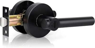 Amazon Basics Contemporary Madison Door Lever with Lock, Privacy, Matte ...