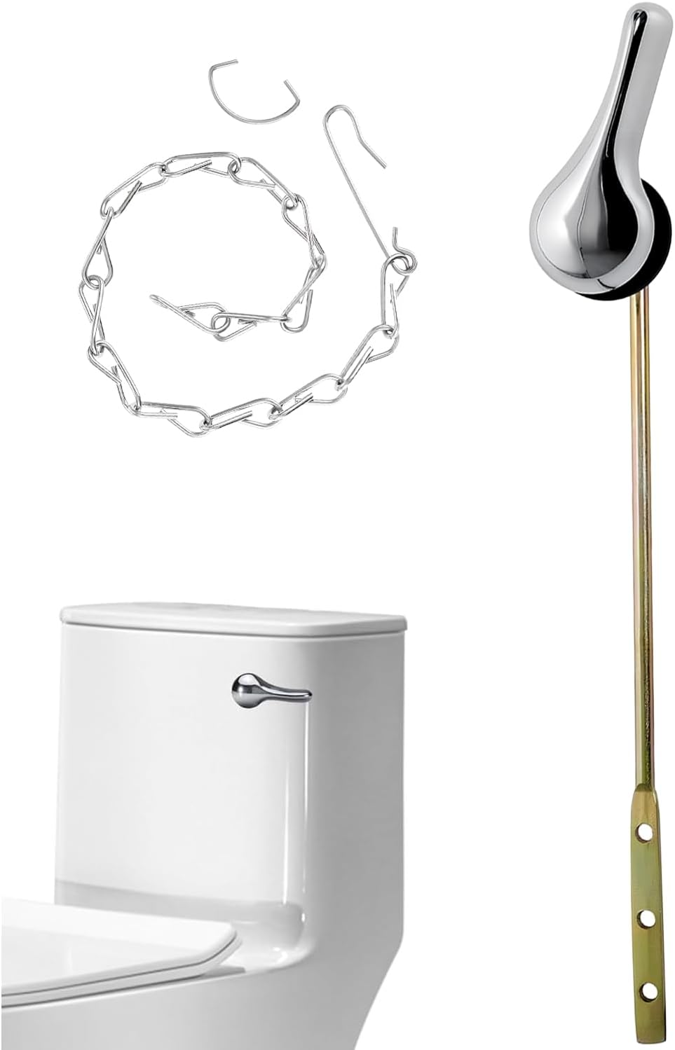 Amazon.com: Qiifaiikooii Toilet Handle Replacement Kit Front Mount for ...