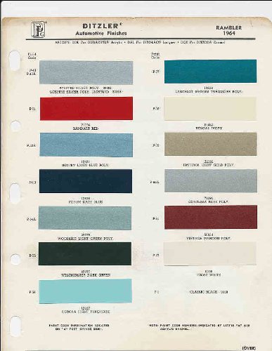 1964 Rambler Color Paint Chip Page: Rambler: Amazon.com: Books