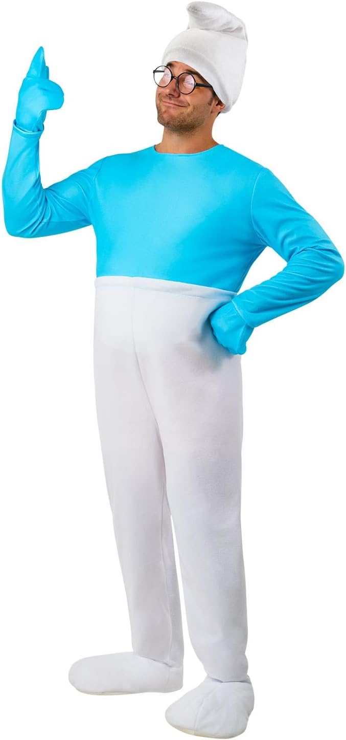 Amazon.com: Rubie's Adult The Smurfs Costume Jumpsuit : Clothing, Shoes ...