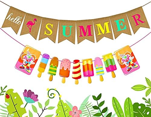 Amazon.com: Hello Summer Banner, Glittery Hello Sunshine Classroom ...