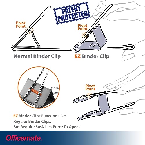 Snapklik.com : Officemate EZ Binder Clips, Large Size, 12/Box, Gray
