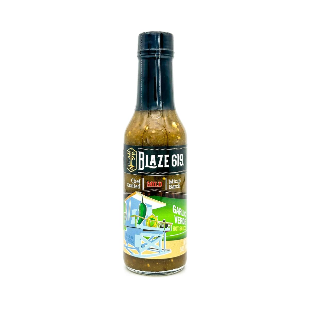 Amazon.com : Blaze 619 Garlic Verde Hot Sauce - Mild Spicy Handmade All ...