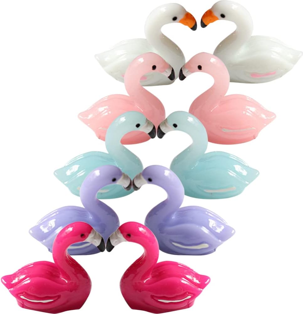 Amazon.com: SAFIGLE 10Pcs Mini Flamingo Decor, Resin Colorful Flamingos ...
