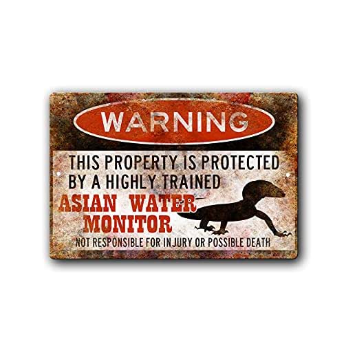 Amazon.com: Asian Water Monitor Warning Sign, Funny small Pet sign ...