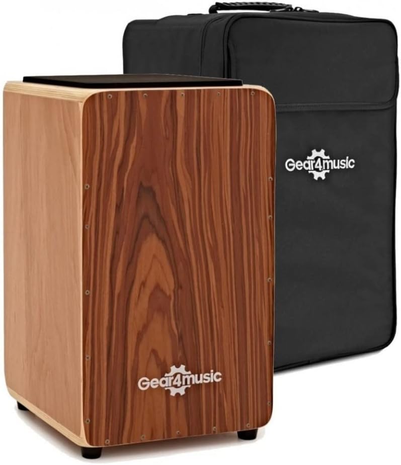 World Rhythm CAJ3 Cajon, Full Size Cajon Box Drum with Natural Wood ...
