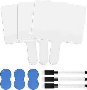 lasuroa 3 Pack Dry Erase Answer Paddles with Handles, Double Sided ...