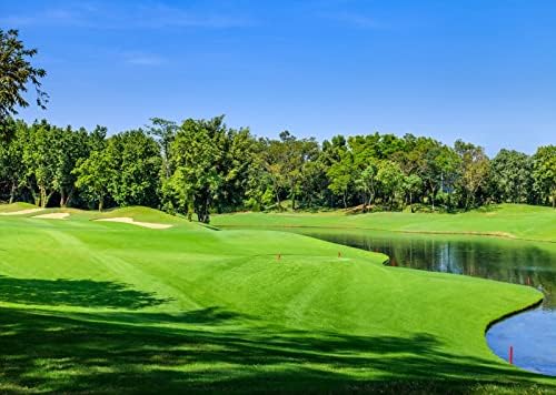 Amazon.com : Loccor Fabric 7x5ft Golf Course Backdrop Lake Forest Trees ...