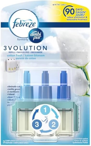Ambi Pur 3Volution Air Freshener Plug-In Diffuser Cotton Fresh 1 Refill ...