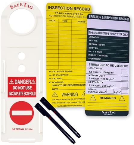 Scaffold Status 10 Holder and 20 Tags Inserts + 2 Marker Pen ...