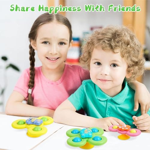 Kidology 3Pcs Silicone Suction Cup Spinner Sensory Fidget Baby Bath ...