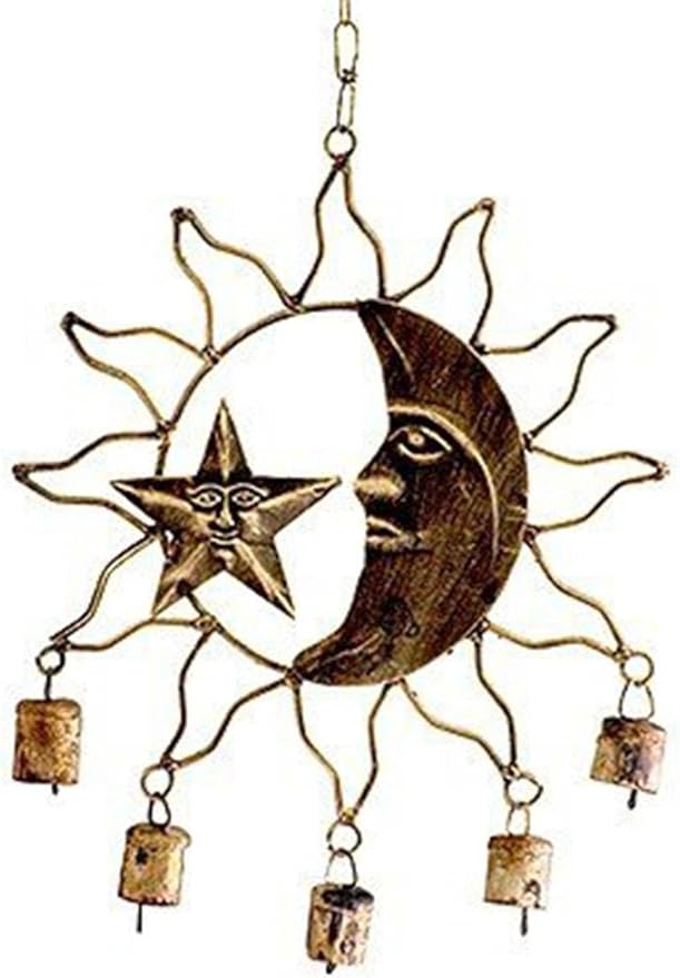 Amazon.com : Celestial Wind Chime | Crescent Moon and Star Inside ...