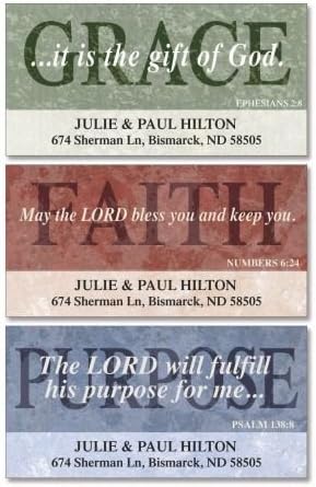 Amazon.com : Purposeful Faith Return Address Labels (3 Designs) - Set ...