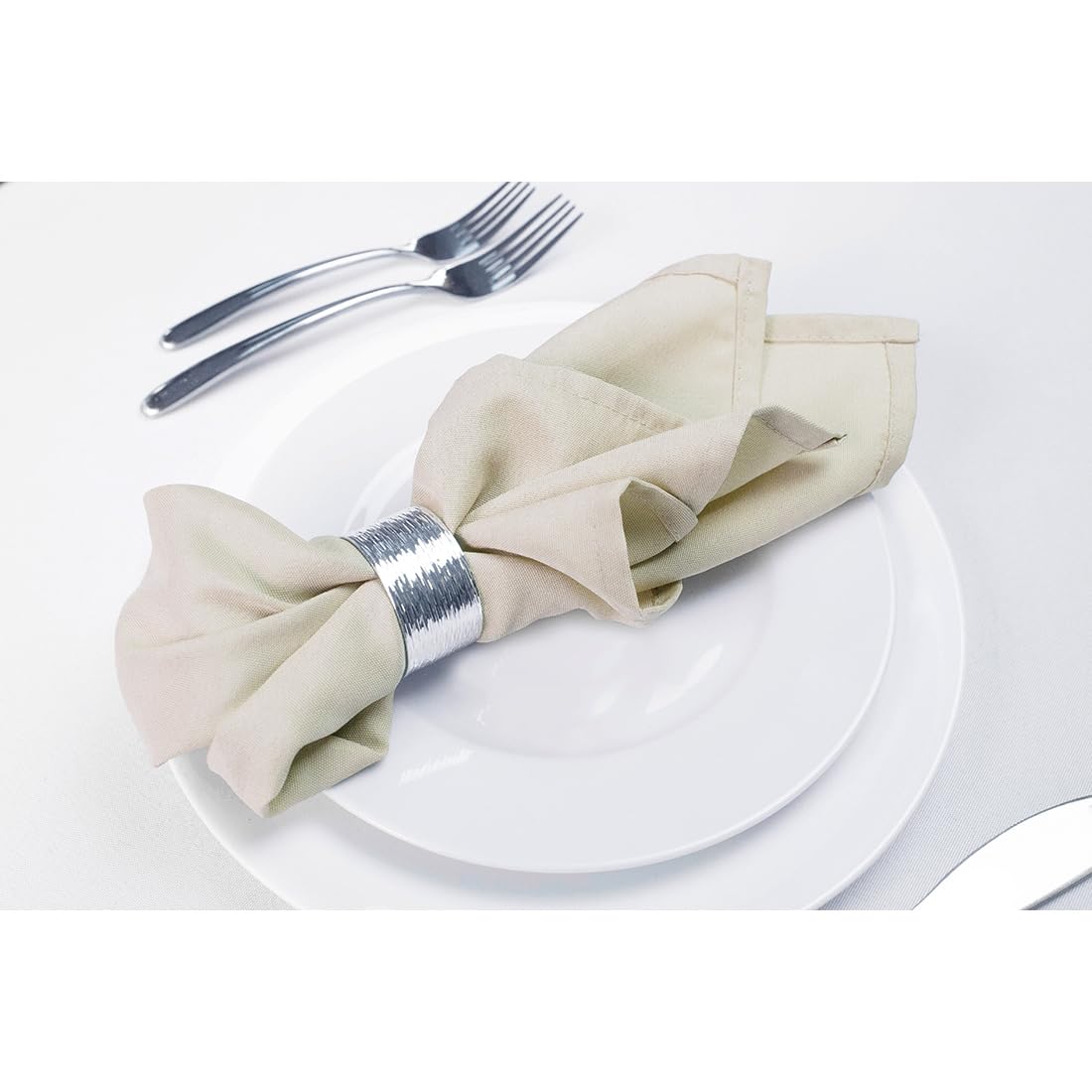 Snapklik.com : LTC LINENS Beige Cloth Napkins Set Of 12-20 Inch Dinner ...