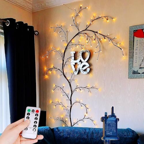 LUYOEXT Willow Vine Lights, 8 Flash Model Twinkling Tree, 8.5ft ...
