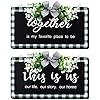 Amazon.com: 2 Pcs Buffalo Plaid Wooden Sign Wall Decor 6.3x12 Inch ...