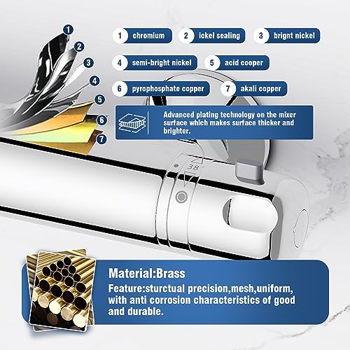 MORADO Luxury Thermostatic Shower Mixer,Modern Thermostatic Shower Bar ...