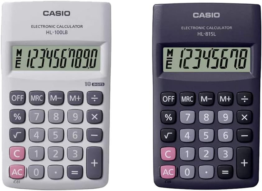 Casio HL-100LB Portable Calculator, 10 Digit & Casio HL-815L Portable ...