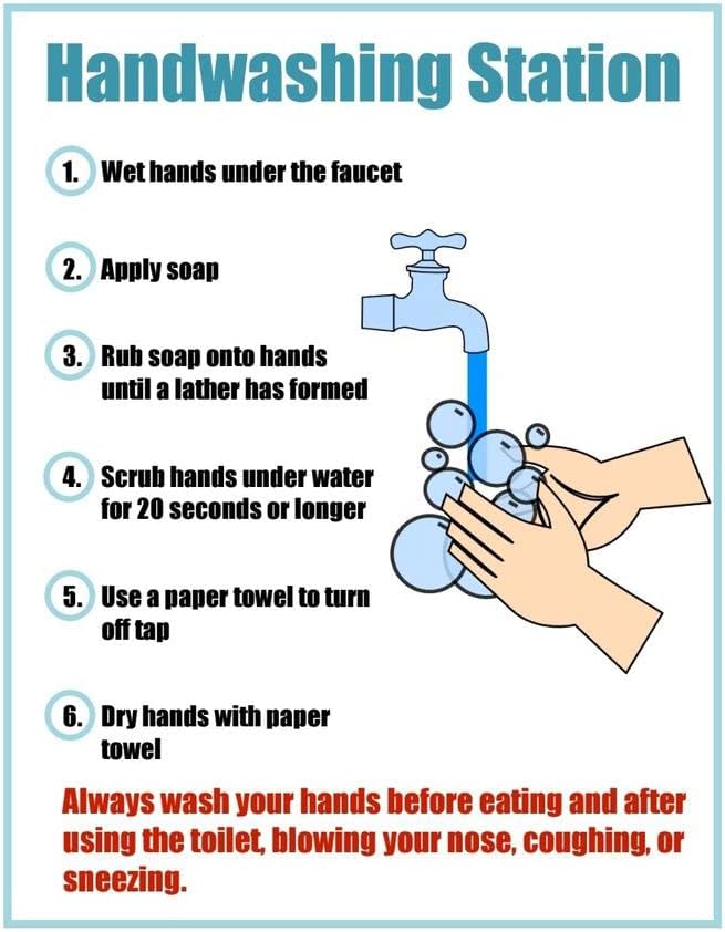 SRGInfotech PVC Waterproof Sticker |Handwashing Station Sign|SIZE ...