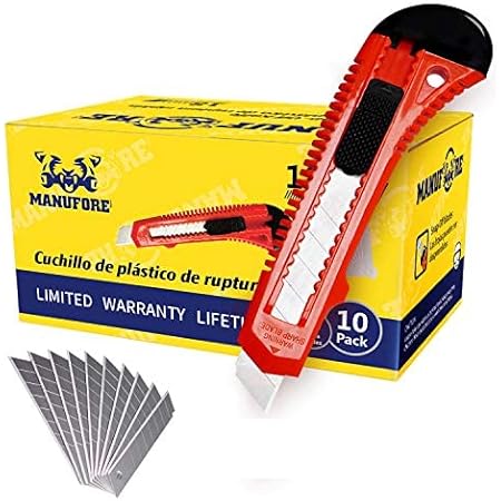 MANUFORE Cutter Set 18mm,10 Cutters avec 10 Lames Sécables SK5,Box ...