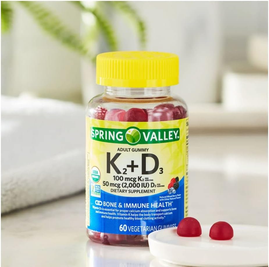 Spring Valley K2 + D3 – Suplemento vegetariano de gomitas para la salud ...