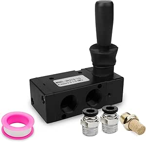 Innfeeltech 1 Pcs Air Hand Lever Operated Valve 3 Way 2 Position 3/8" BSP Pneumatic Solenoid ...