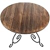 Amazon.com | MyGift 12 Inch Rustic Burnt Wood Cake Stand with Black ...