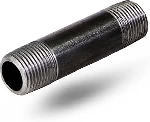 Amazon.com: SupplyGiant 3/8 x 4 Inch Black Steel Pipe, Heavy Duty ...