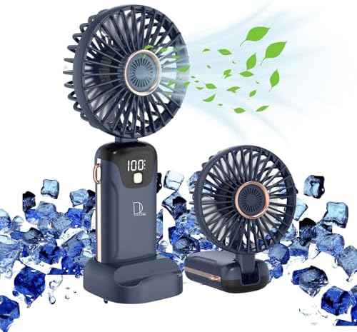 Digilams Handheld Fan | Portable Fan, 5 Speeds, Digital Display USB Fan ...