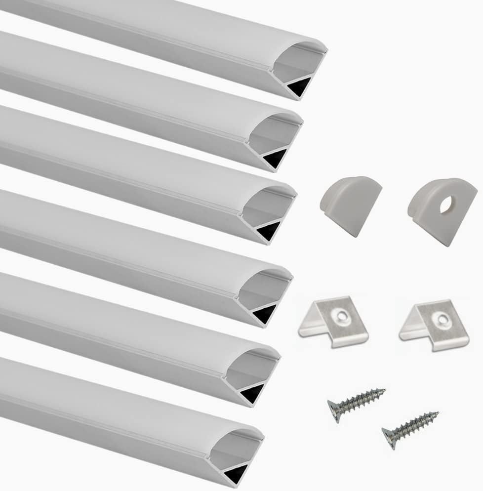SATZOL 6 Pack 1ft V Shape Aluminum Channel for LED Strip Lights ...
