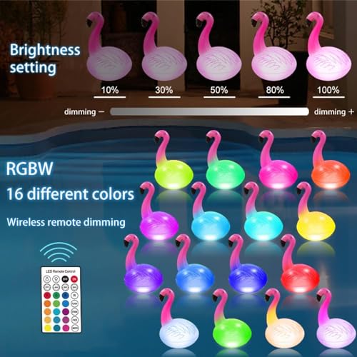 Solar Flamingo Floating LED Pool Lights 2PCS, Inflatable Waterproof ...