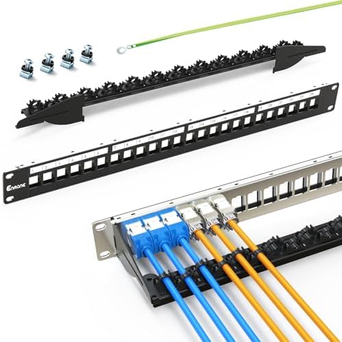 Amazon.com: Enmane 24Port Blank Keystone Patch Panel 1U 19" for ...