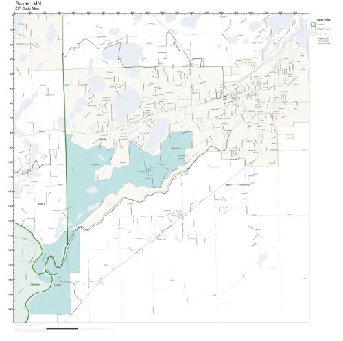 Amazon.com : ZIP Code Wall Map of Baxter, MN ZIP Code Map Laminated ...